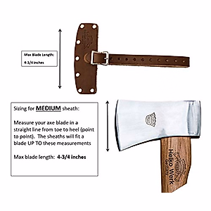Helko Werk Helko Werk Leather Axe Sheath (Medium) - Genuine Leather Sheath for Axes and Hatchets Leather and Hatchet Cover and Axe Cover (Medium)