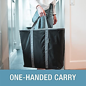 CleverMade Collapsible Laundry Basket, Large Foldable Clothes Hamper Bag, Laundry Tote Carry All Bin XL Pop-Up Caddy with Handles, Dark Teal/Light Teal, 2 Pack