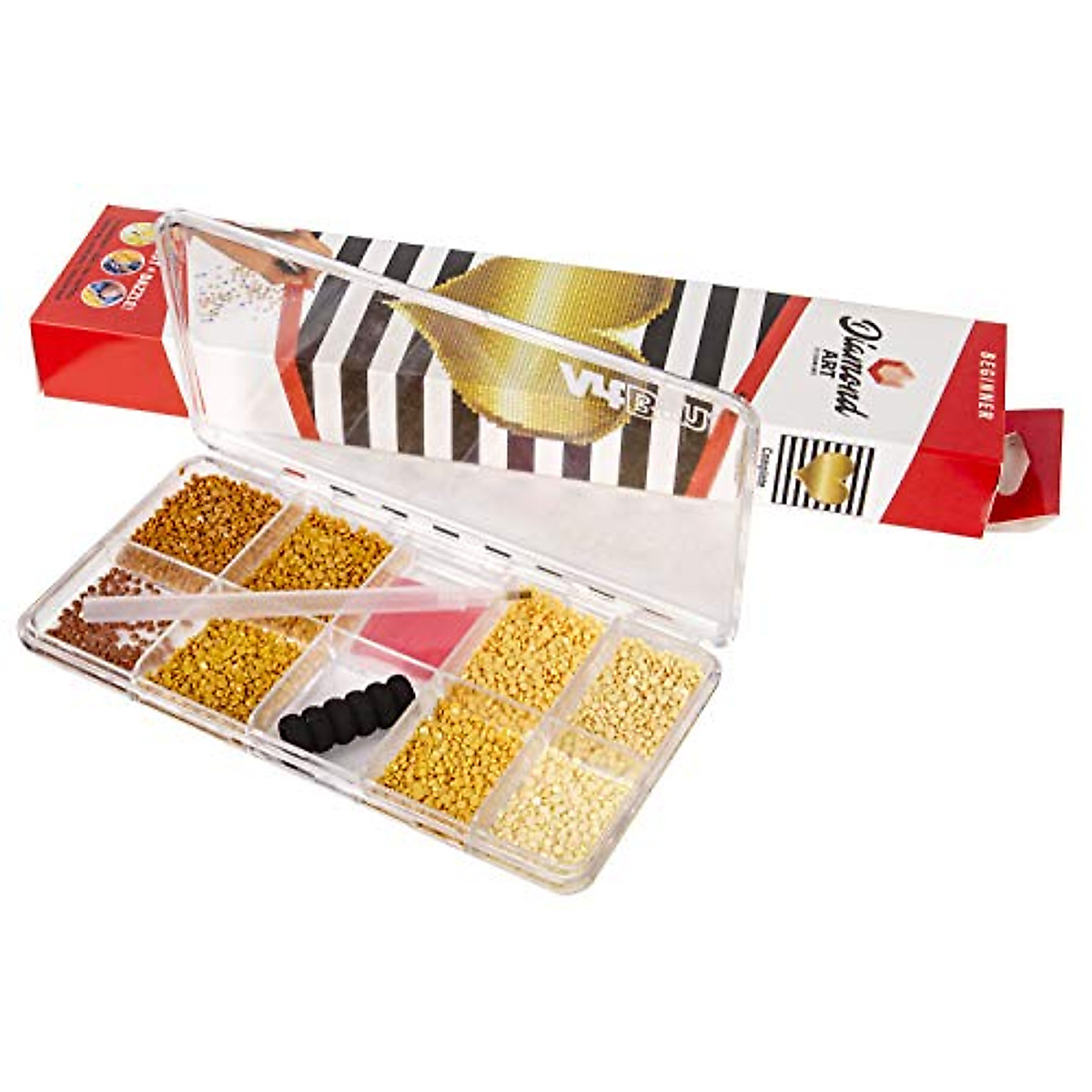 ArtBin 6907AB Slim Line 10 Compartment Small Art & Craft Organizer, [1] Plastic Storage Case, Clear