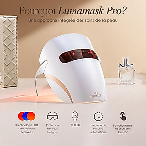 LED Light Therapy Mask by Project E Beauty | Infrared, Red & Blue Light Therapy | Collagen Boost | Anti-Wrinkle | Wireless Face Mask | Advanced Skincare | All Skin Types