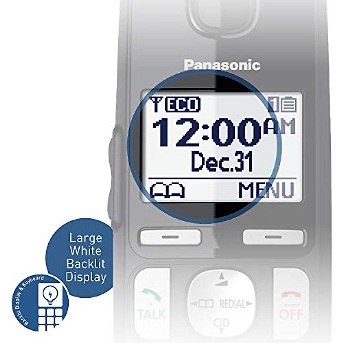 Panasonic DECT 6.0 Expandable Cordless Phone System with Answering Machine and Call Blocking - 3 Handsets - KX-TGE433B (Black)