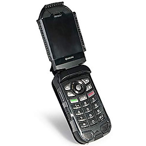 Nakedcellphone Fitted Series for Kyocera DuraXV Extreme, DuraXE Epic, DuraXA Equip Case, Black Vegan Leather Cover with [Built-in Screen Protection] and [Metal Belt Clip] for E4810/E4811/E4830/E4831