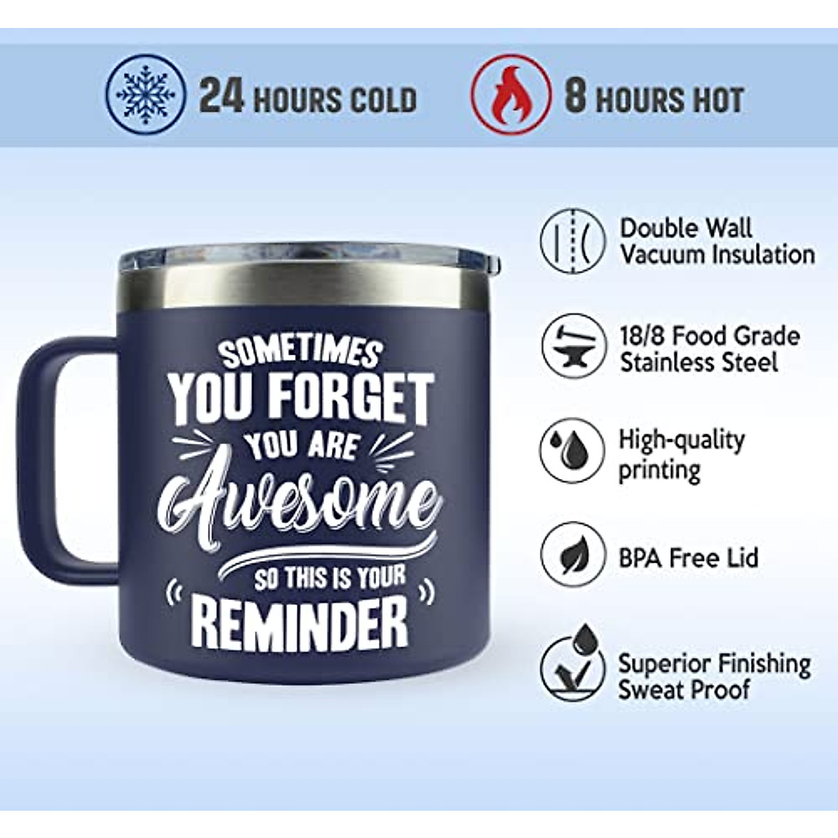 Birthday Gifts For Men, Dad - Gifts For Men, Dad - 14 Oz Mug Stainless Steel Mens Gifts, Gifts For Men Unique - Inspirational, Congratulations Funny, Gifts For Men, Dad, Husband, Coworker, Employee