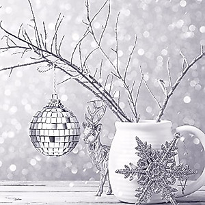 Sumind 28 Pieces Mirror Disco Ball 70s Reflective Mirror Ball Decorations 60s Balls with Fastening Strap for Home Stage Props Festivals Party Accessories