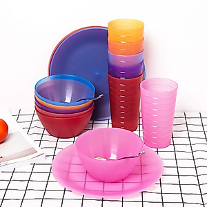 KX-WARE 28-ounce Plastic Bowls, Unbreakable and Reusable Cereal Bowls Soup Bowls Salad Bowls, Set of 12 Multicolor