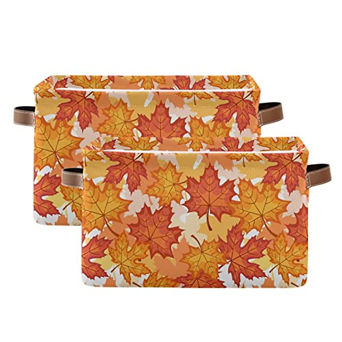 senya Thanksgiving Basket Fall Basket, Autumn Leaves Maple Leaf Foldable Fabric Collapsible Storage Bins Organizer Bag for Storage Toy Storage Pattern 12 One Size x1