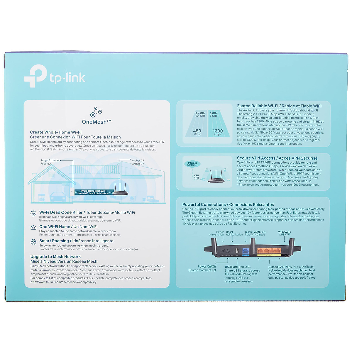 tp-link WiFi Router AC1750 Wireless Dual Band Gigabit (Archer C7), Router-AC1750