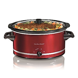Hamilton Beach 400943318406 33184 Oval Slow Cooker, 8-Quart, Red