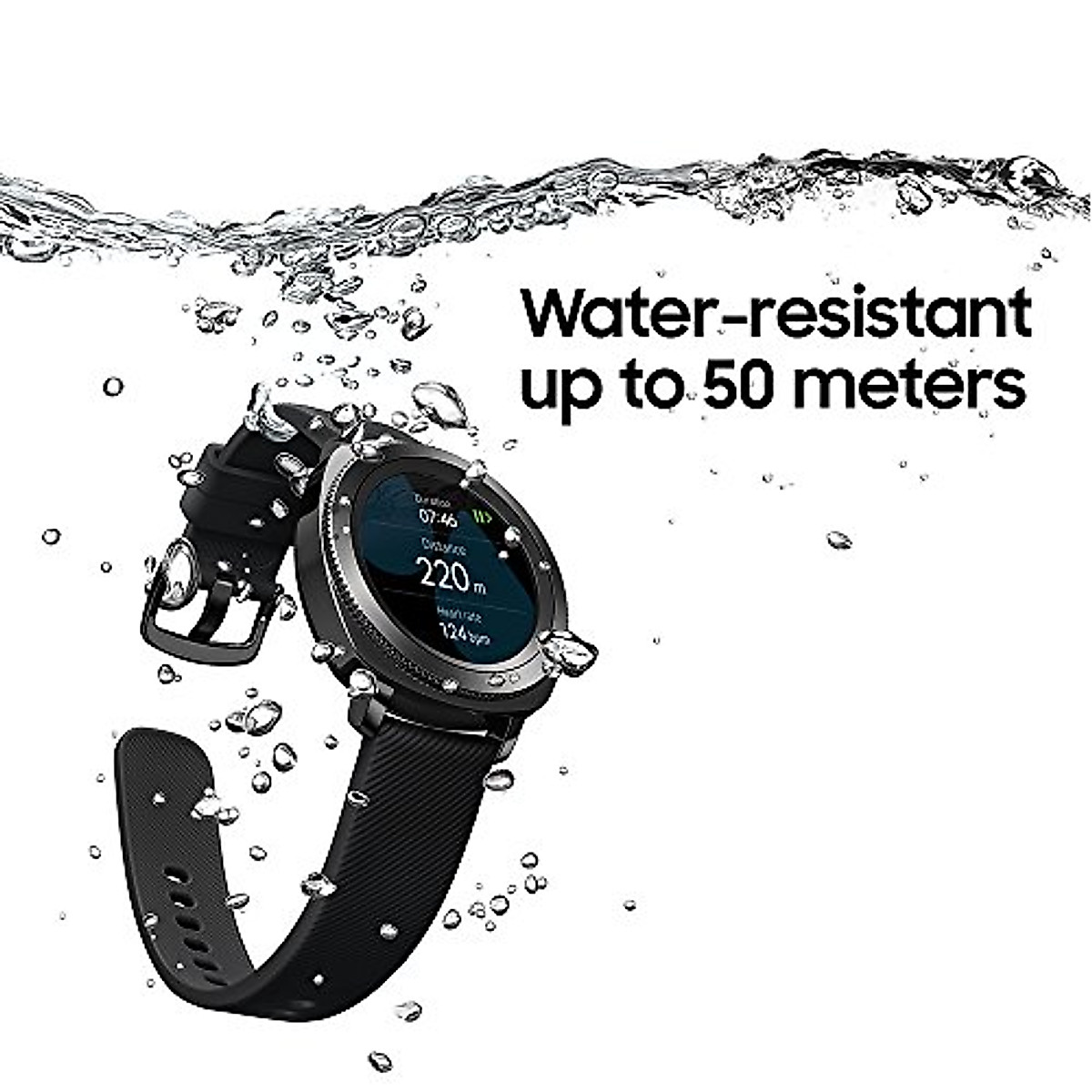 Samsung Gear Sport Smartwatch, Black (SM-R600NZKAXAR) (Renewed)