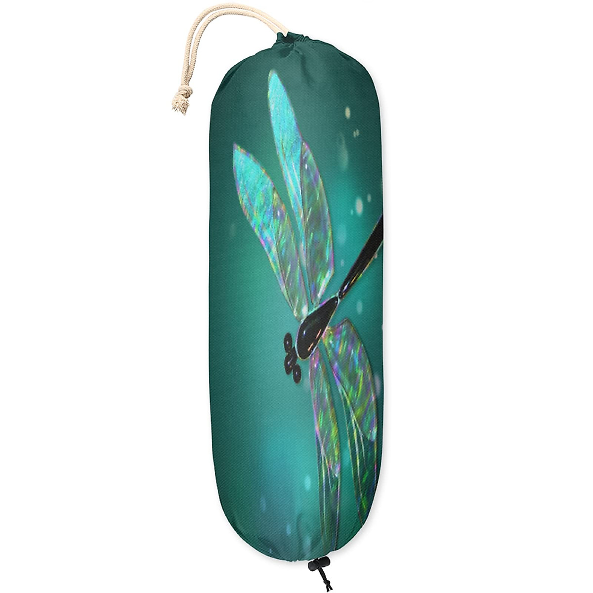 Animal Dragonfly Plastic Bag Holder, Glass Polka Dot Grocery Bag Storage Holder Hanging Garbage Shopping Bag Trash Bags Organizer for Kitchen Home
