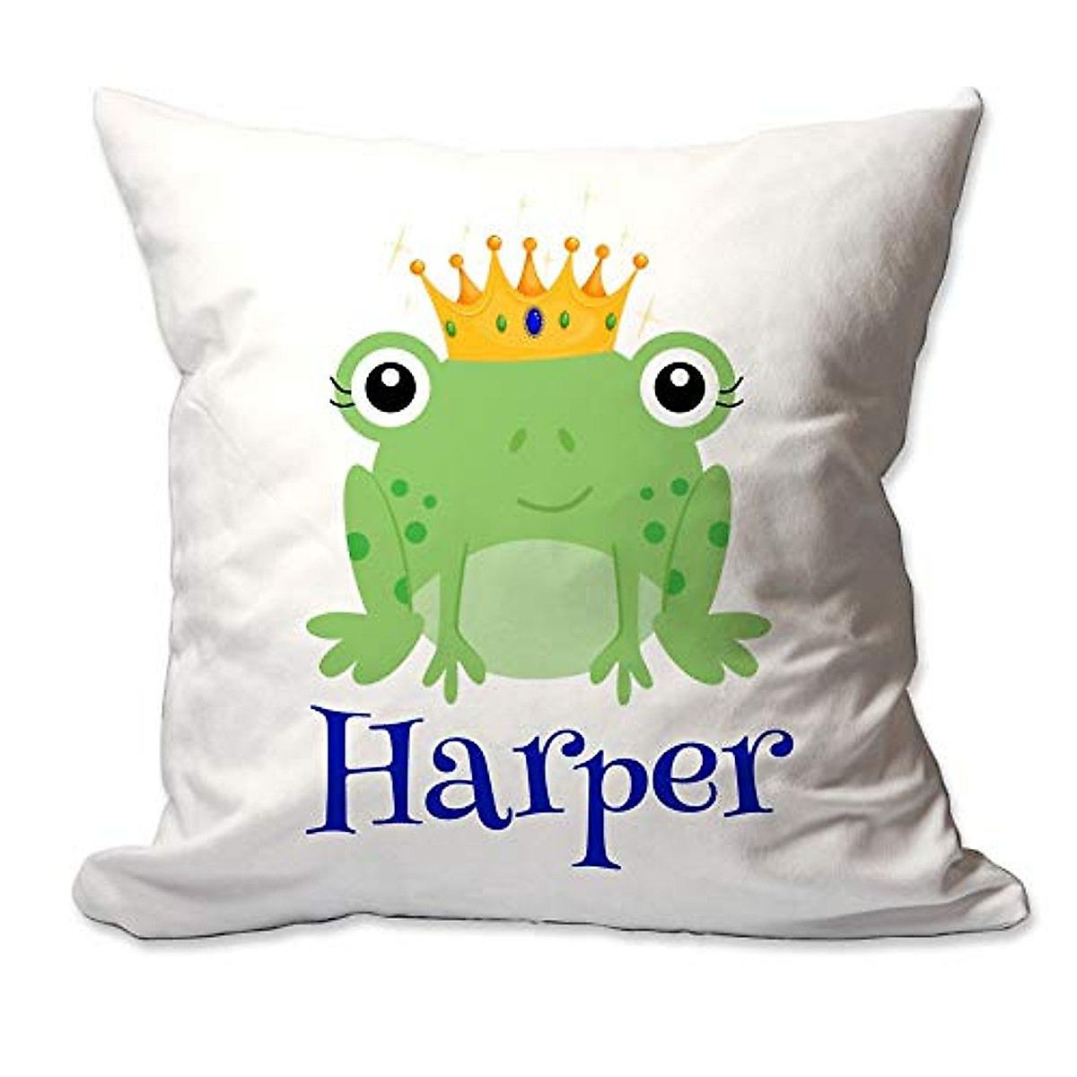 Personalized Frog Prince Throw Pillow Cover - 17X17 Throw Pillow Cover (NO Insert) - Decorative Throw Pillow Cover - Soft Polyester