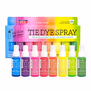 S.E.I. Neon Tie Dye Kit, Fabric Spray Dye, 8 Colors