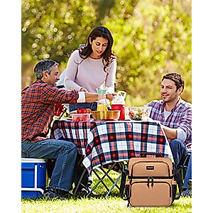 Artelaris Lunch Bag for Men Women, Dual Compartment Insulated Lunch Bag, Large Double Deck Leakproof Cooler Tote Bag with Side Pockets & Shoulder Strap Lunch Box for Picnic Work Camping Fishing