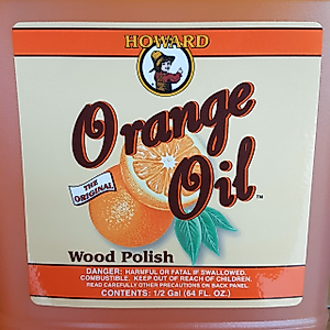 Howard Orange Oil 64 Ounce Half Gallon, Clean Kitchen Cabinets, Best Furniture Polish, Orange Wood Cleaner