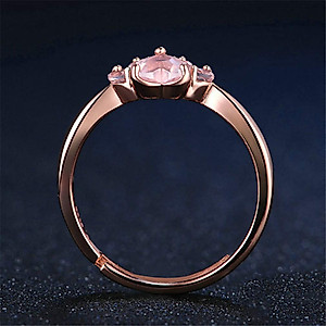 TraveT Crystal Cat Paw Ring Adjustable Pink Ring for Cat Lovers Women Rhinestone Zirconia Ring