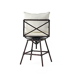 Christopher Knight Home Northrup Pipe Outdoor Adjustable Barstool, Black Copper