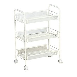 ATAAY Rolling Utility Wire Shelves and Easy Glideer Wheels/White
