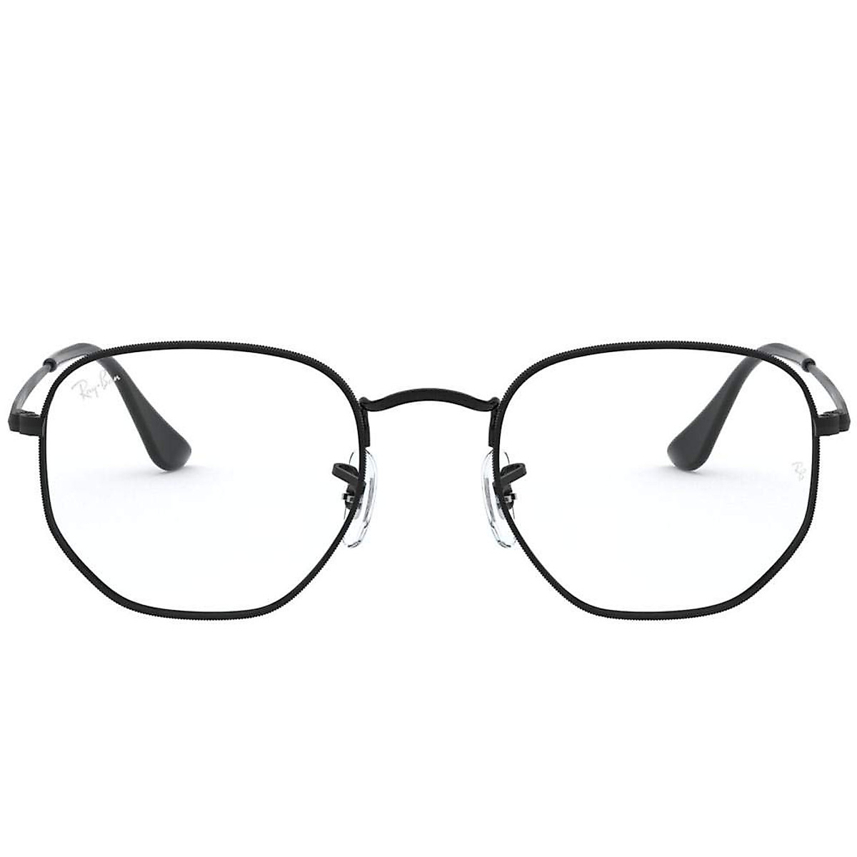 Ray-Ban RX6448 Hexagonal Prescription Eyeglass Frames, Black/Demo Lens, 54 mm