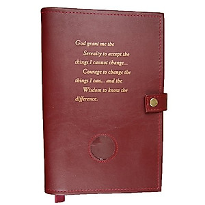 Paperback Giant Print Deluxe Double Alcoholics Anonymous AA Big Book & 12 Steps & 12 Traditions Book Cover Coin Holder Burgundy