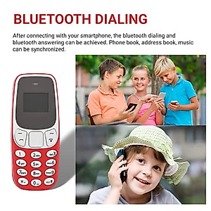 Mini Phone, Small Cell Phone Unlocked Phone Dual SIM Dual Standby Tiny Phone with Built-in Voice Changer, Bluetooth Dialing, Pocket Mini Mobile Phone for Kids Adults (Red)