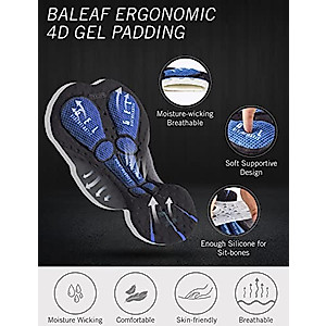 BALEAF Men's Cycling Bib Shorts 4D Padded, Road Bike Cycling Bibs Biking Bicycle Shorts Gel Pockets UPF50+ Black XL