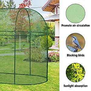 BPS 10'x3.3'x5' Crop Cage Plant Protection Netting Tent with Zipper for Vegetables Fruits and Plant, Suitable for Garden Yard and Lawn