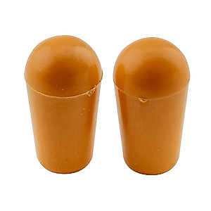Musiclily Pro Metric Thread Plastic Guitar 3 Way Toggle Switch Tips LP Pickup Selector Switch Caps Switch Knobs for Import Epiphone Les Paul Style Electric Guitar, Amber (Set of 2)