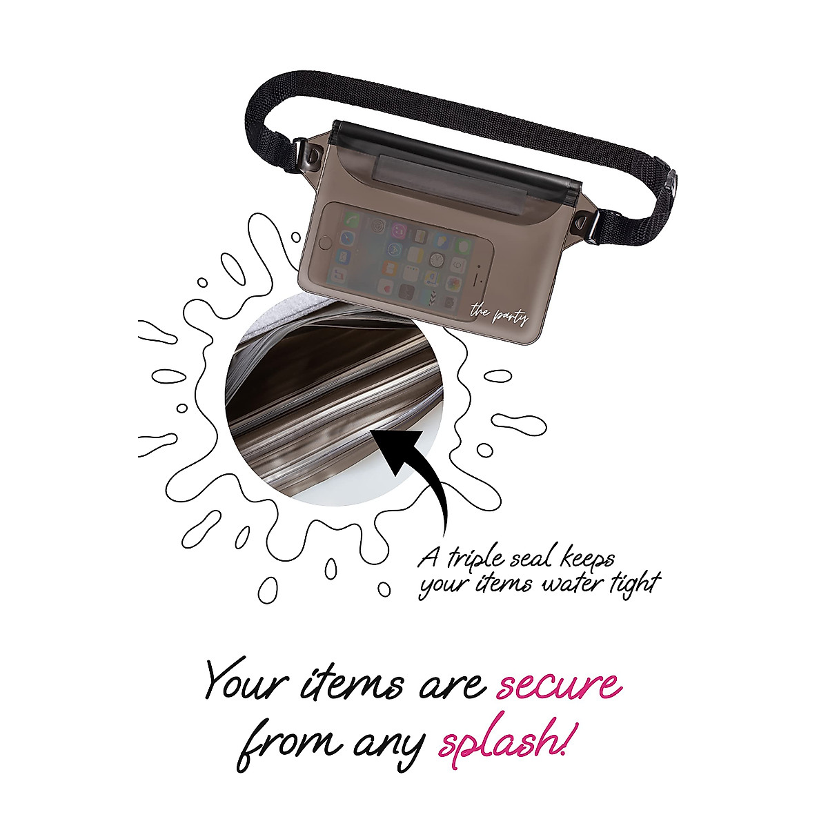 Waterproof Bachelorette Party Fanny Pack Set (7 Pack - Black) 1 “Wife of the Party” Bride Fanny Pack and 6 “The Party” Bachelorette Fanny Packs | Bachelorette Party Favors I Bachelorette Gifts