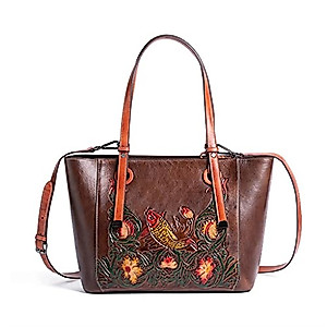 YDXNY Handbag Women's Bag Designer Vintage Floral Handbag Ladies Large Capacity Crossbody Shoulder Bag (Color : D, Size