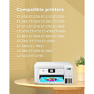 XZMHX 400ML Autofill Sublimation Ink Use for Epson EcoTank Inkjet Printers ET-2720 ET-2400 ET-2760 ET-4800 ET-2800 ET-2803 ET-2830 ET-3760 ET-2850, Anti-UV/ICC Free