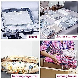 LOKNGXU Vacuum Storage Bags Save Storage Space Bedroom Organization Quilts Blankets Clothes Storage Vacuum Seal Bags with Travel Hand Pump (Large 6pack)