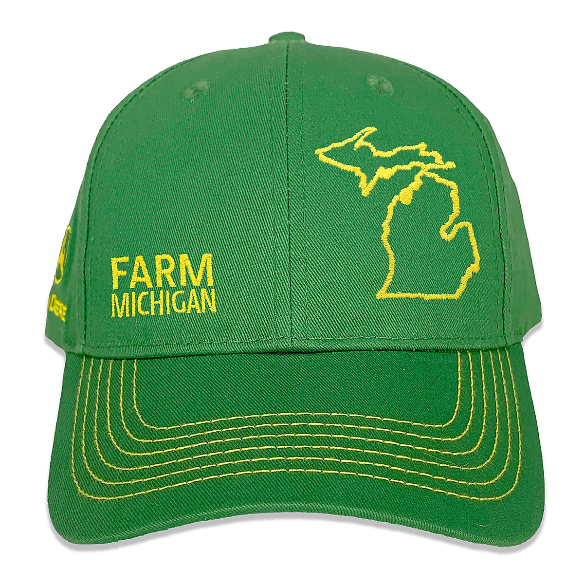 John Deere Farm State Pride Full Twill Hat-Green and Yellow-Michigan