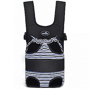 Wakytu Dog Front Carrier Backpacks for Small Dogs, Legs Out Pet Carrier Sling Backpack with Adjustable Padded Ventilated Shoulder Straps, Easy-Fit for Traveling Hiking Camping