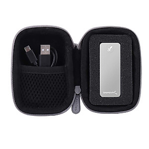 Aenllosi Hard Carrying Case Replacement for Sabrent Rocket Nano 1TB 2TB 512GB USB 3.2 10Gb/s External Aluminum SSD (Grey)