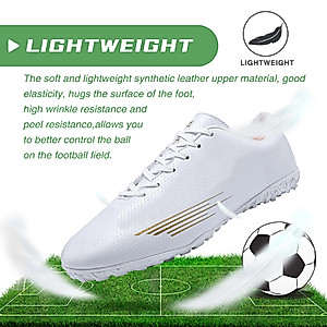 Indoor Soccer Shoes Mens Soccer Cleats Women Turf Soccer Shoes Men Zapatos de Futbol para Hombres Football Cleats Women Tacos de Futbol para Hombre Tacos de Futbol Youth Futsal Shoes TF White