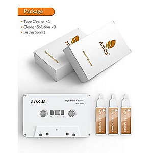 Arsvita Audio Tape/Cassette Head Cleaner with 3 Cleaner Solutions