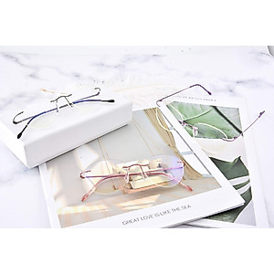 SHINU Titanium Blue Light Blocking Computer Glasses Rimless Frame-JATT1022(C3,CR39-0)