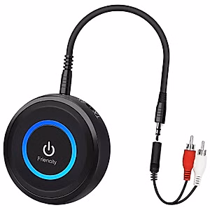 Frienicty Bluetooth 5.3 Transmitter Adapter for TV, 2-in-1 Wireless Audio Transmitter Receiver, Bluetooth AUX Adapter for Airplane Headphones PC Speaker Home Stereo, No Audio Delay, Pair Two at Once