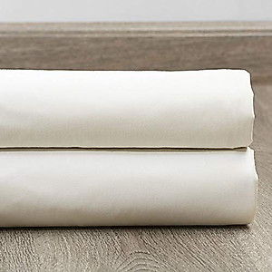 HPD Half Price Drapes Solid Tie Top Cotton Curtains 84 Inches Long (1 Panel) Luxury Light Filtering Curtains for Living Room, Modern Semi Sheer Curtain for Bedroom, 50W X 84L, Fresh Popcorn