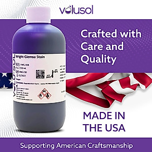 Volu Sol Wright-Giemsa Stain - Professional Hematology Stain for Blood Smears - Explore Cell Morphology and Conduct Differential WBC Counts with Precision (250 mL / 8 oz.)