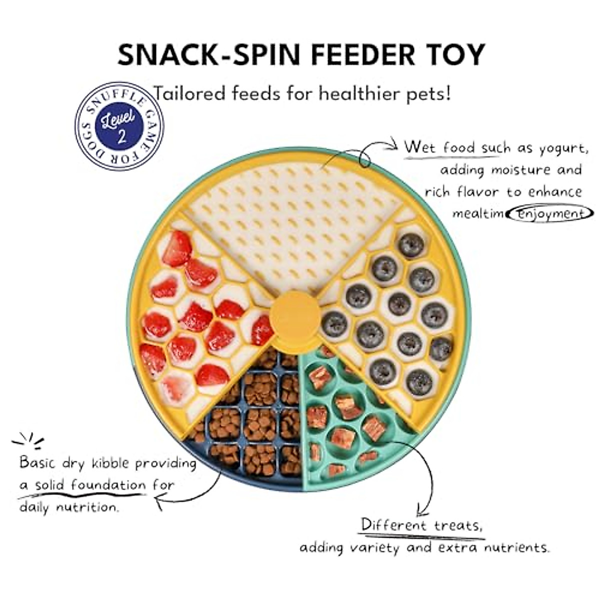 CHEWFFON Interactive Spinning Dog Puzzle Toy and Slow Feeder, Dog Enrichment Toys, Dog Game for IQ Training and Mental, Food Bowls for Small,Medium and Large Dogs