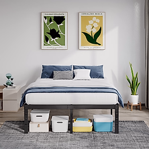 COMASACH California King Bed Frame 16 Inches Tall, Heavy Duty Metal Platform Bed Frame,Sturdy Steel Frame,Support up to 3500lbs,No Box Spring Needed,Noise-Free, Easy to Assemble