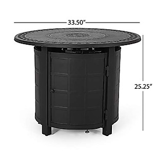 Christopher Knight Home Richie Outdoor Round Aluminum Fire Pit, Matte Black