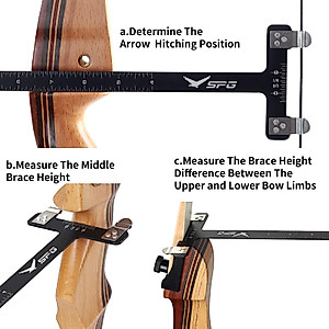 SOPOGER Archery Bow Square Nocking Points Pliers Bow String Knock Kit T Shape Turning Bow Square Ruler Tool String-Loop Nocking Buckle Pliers for Recurve Compound Bow Accessories (Black)