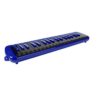 Melodica, 37 Key Wind Musical Instrument Ergonomic Design Blowpipe Melodica with Bag F37s(blue)