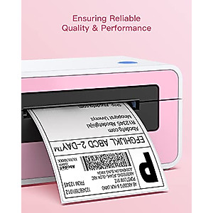 POLONO Shipping Label Printer Pink, 4x6 Thermal Label Printer for Shipping Packages, Commercial Direct Thermal Label Maker, 2" Pink Circle Direct Thermal Labels (750 Labels c