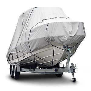 Budge B-621-X7 600 Denier Hard/T-Top Boat Cover Gray 22'-24' Long (Beam Width Up to 106") Waterproof, UV Resistant
