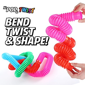 Pop Multi-Color XL Stretch Tubes Sensory Toy for Toddler Kids Learning Toys - 4 Pack