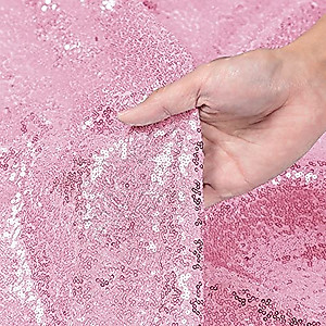 BEDDEB Pink Sequin Backdrop Curtain, 2PCS 2FTx8FT Glitter Backdrop Curtain for Christmas, Birthday, Wedding, Party Decoration