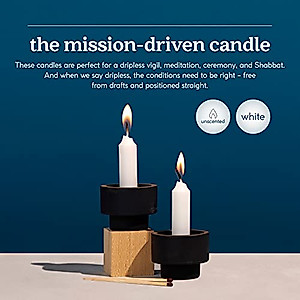 Paraffin-Free Shabbat and Sabbath Ceremony Candles, Made from Vegan Palm Wax, Jewish Shabbat Candles, 3-Hour Burn Time (12 Unscented Shabbos Candles, White)